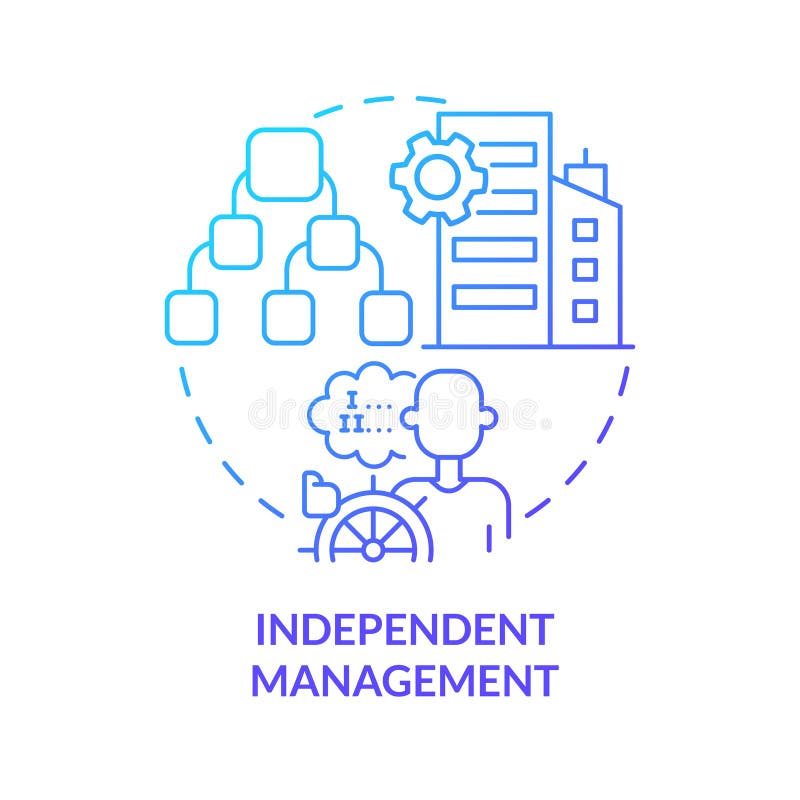 Independent Management Blue Gradient Concept Icon Stock Vector ...