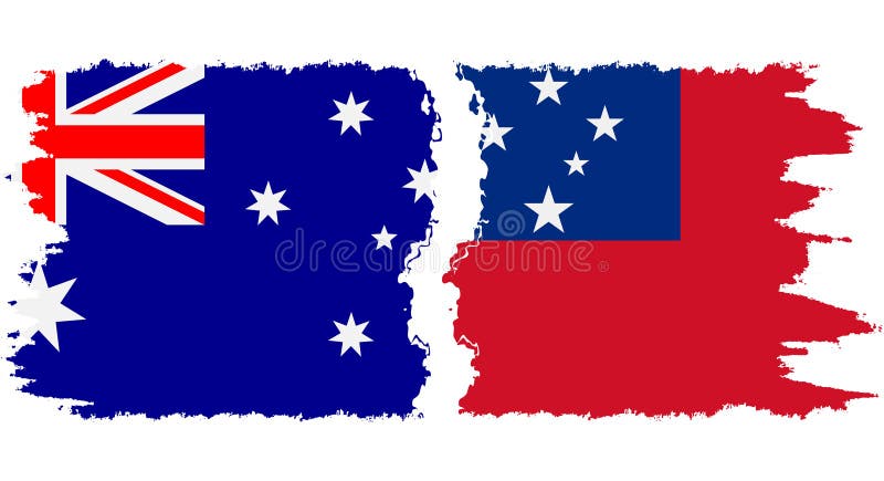 Samoa and Australia Grunge Flags Connection Vector Stock Vector ...