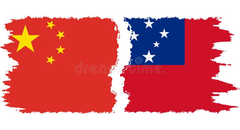 Independent State and China Grunge Flags Connection Vector Stock Vector ...