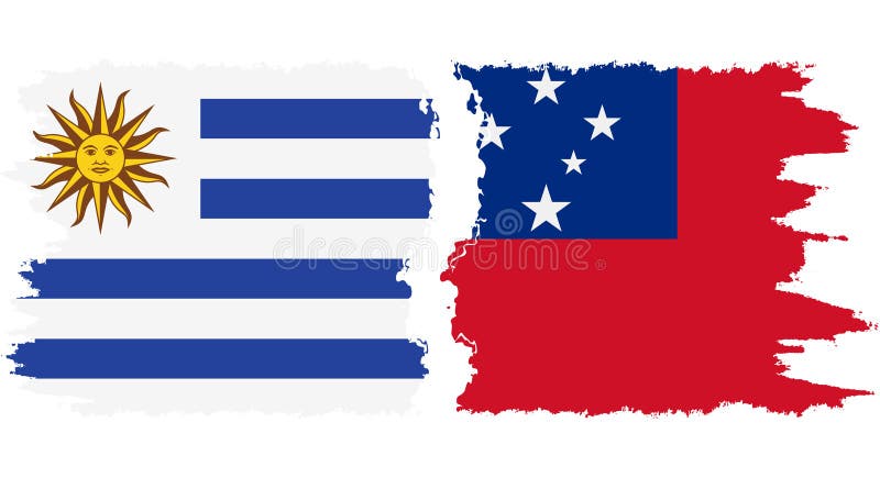 Independent State and Uruguay Grunge Flags Connection Vector Stock ...
