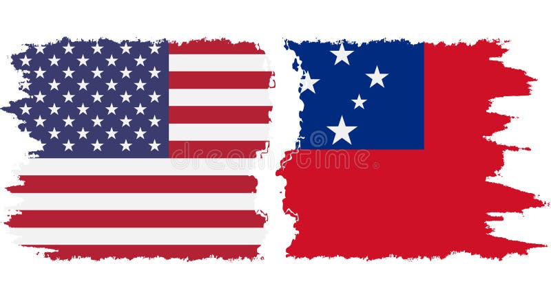Independent State and USA Grunge Flags Connection Vector Stock Vector ...
