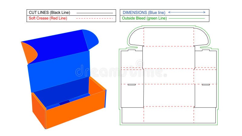 In Destructor Mailer Shipping Box Corrugated in Destructor Box Die Line ...