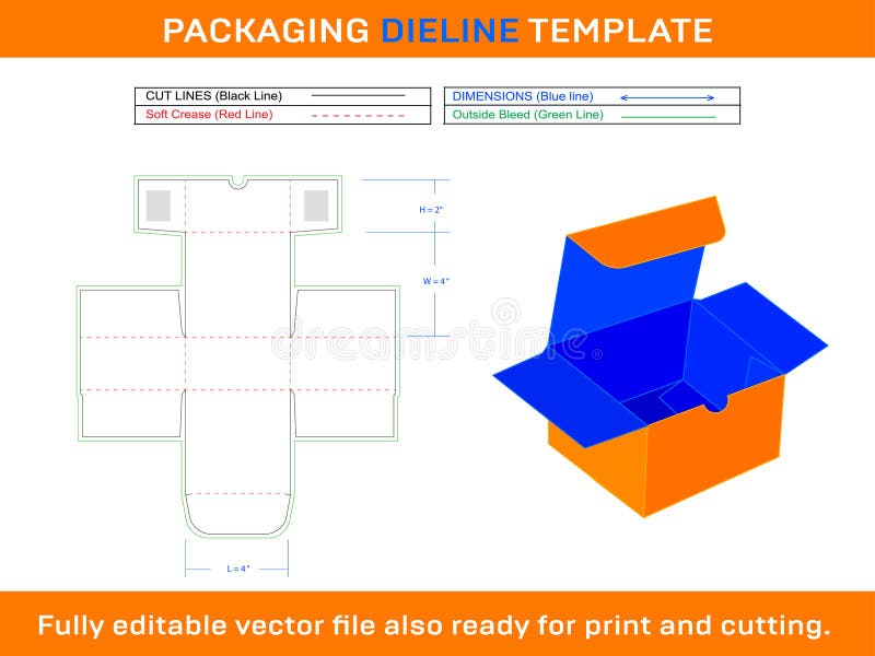 Card Box, Tuck End, Straight Tuck End Box Dieline Template Also 3D ...
