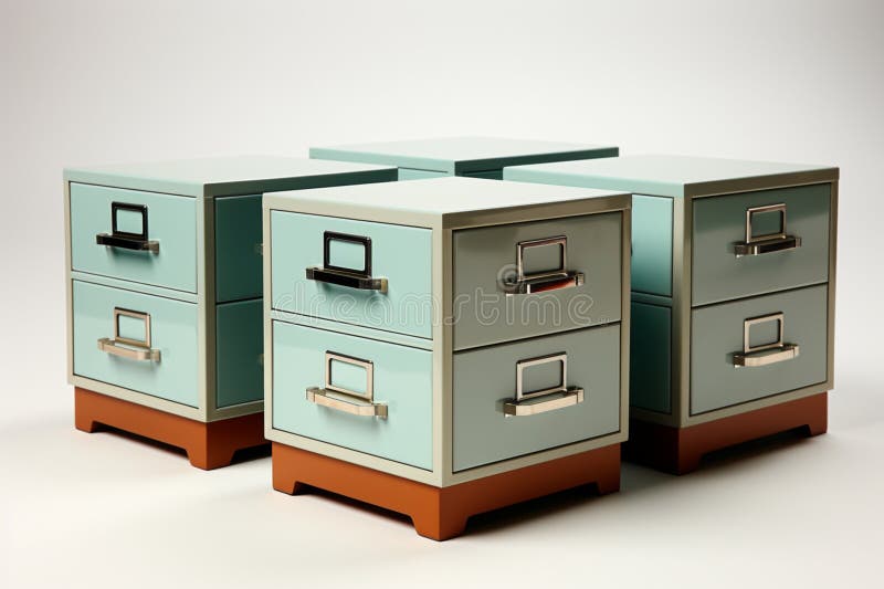 Index Card Cabinets on White Background Stock Illustration ...