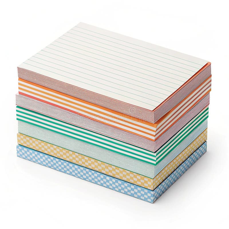 Index Card Set for Organizing Notes on White Background Stock ...