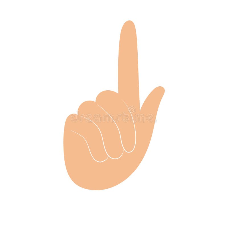 Index Finger Extended Hand. Pointing Gesture. Press Push Button Concept ...