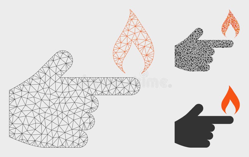 Finger Fire Mascot Logo Design Illustration Stock Vector - Illustration ...