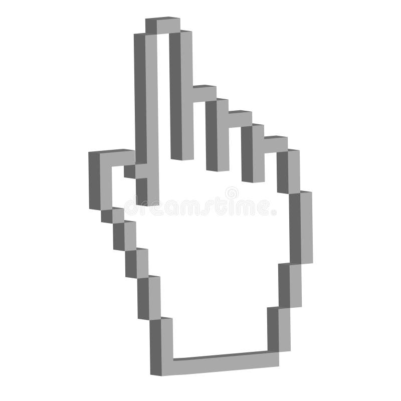Index Finger Hand Cursor Made Up of 3D Cubes Stock Vector ...