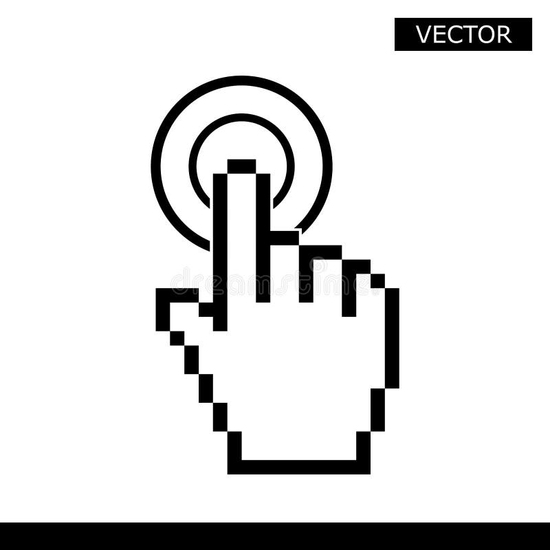 Hand click icon stock vector. Illustration of color - 124760311