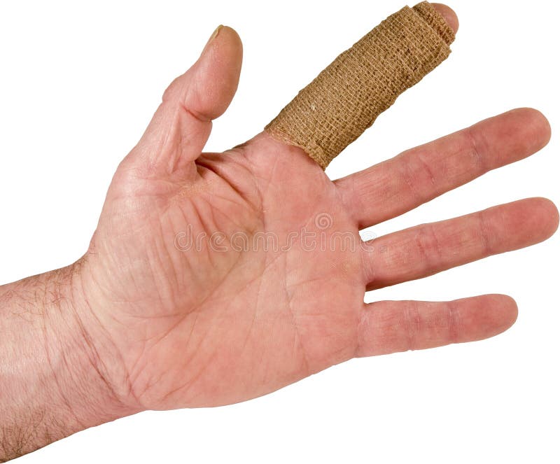 Index Finger Injury Isolated Hand Stock Image - Image of hurt, bandage ...