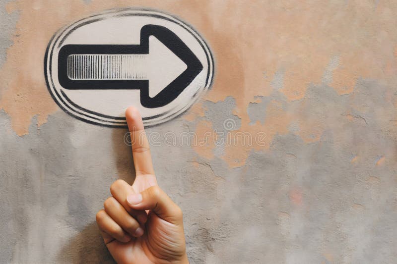 Index Finger Pointing Direction Arrow Sign Wall Drawn Painted Urban ... Index Finger Pointing Direction Arrow Sign Wall Drawn Painted Urban ...
