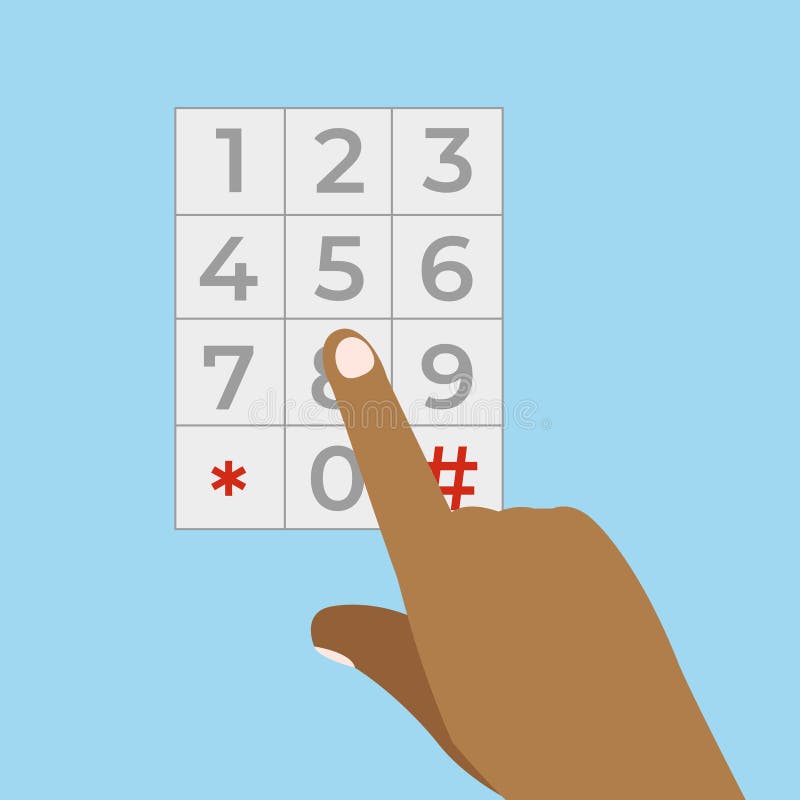 Index Finger Pressing Key Number on Keyboard Machine. Hand Pressing ...