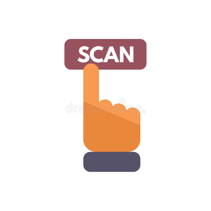 Index Finger Pressing Scan Button for Accessing Information Stock ...