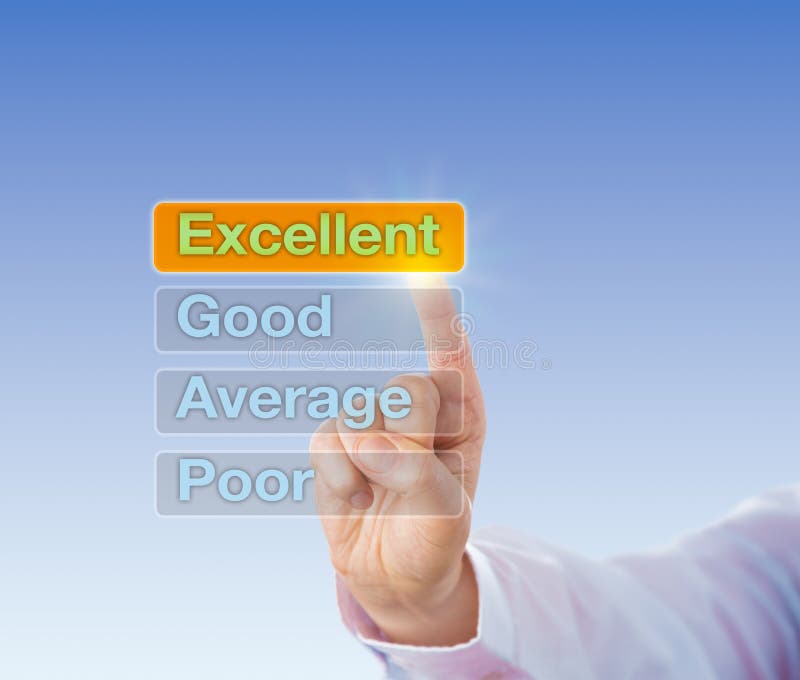 Index Finger Selecting EXCELLENT by Touch Stock Photo - Image of ...