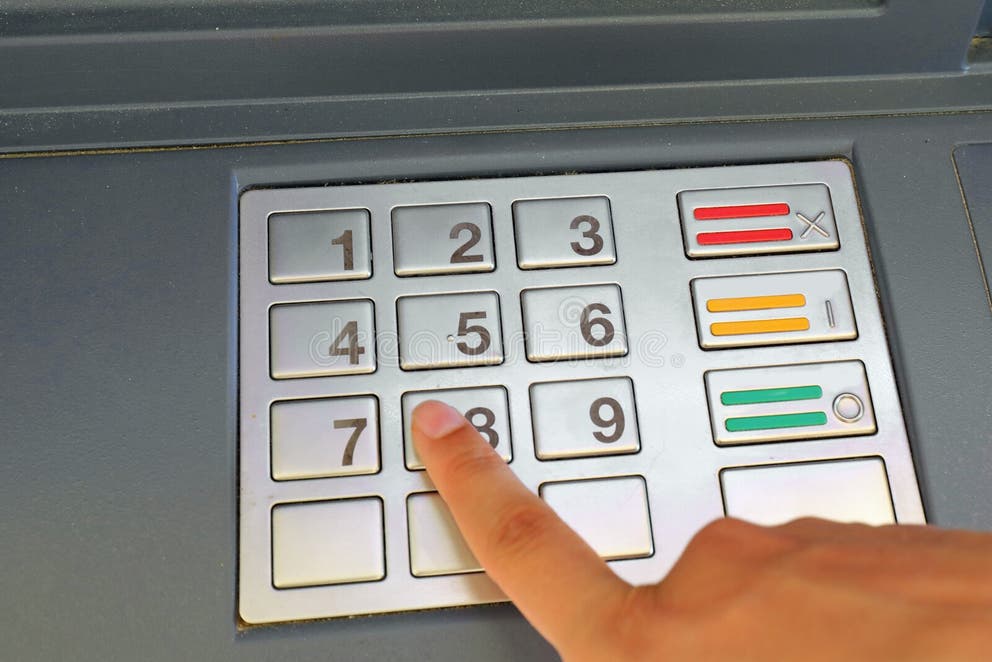 Index Finger while Typing the Keys the Pin Code To Access the El Stock ...