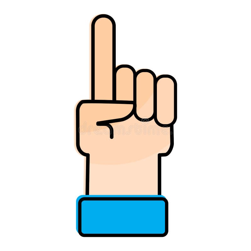 Index Finger Up. Vector Illustration Stock Vector - Illustration of ...