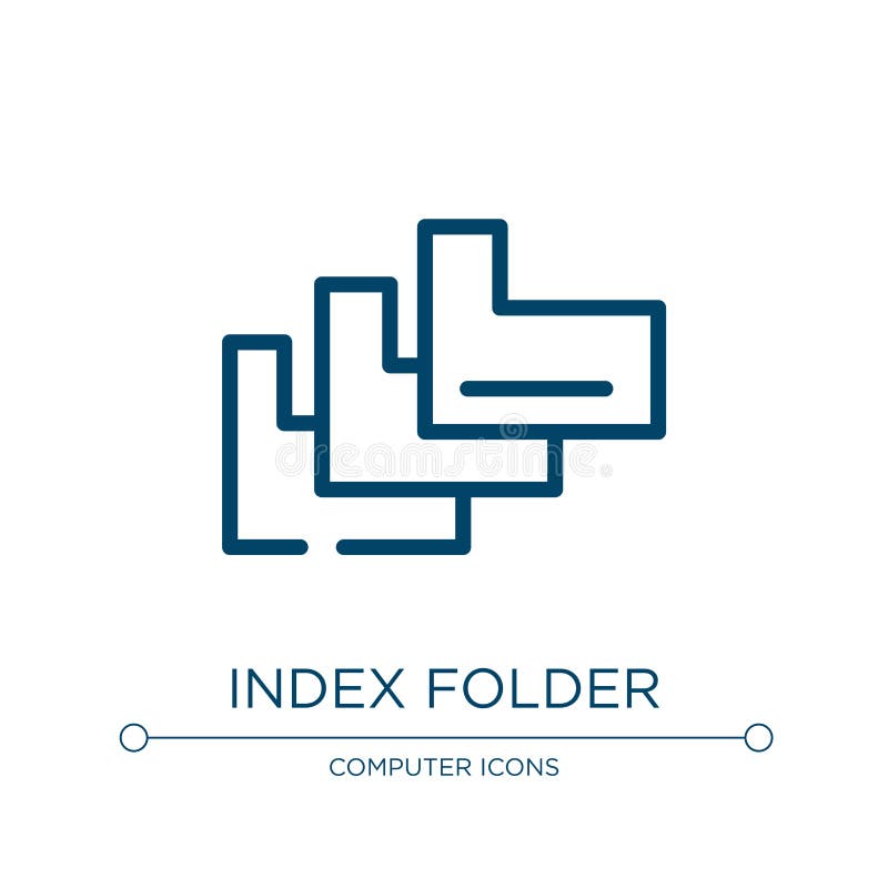Index Folder Icon. Linear Vector Illustration From Computer And Media ...
