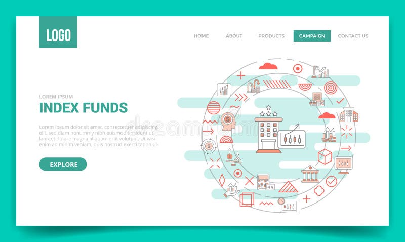Index Funds Concept with Circle Icon for Website Template or Landing ...