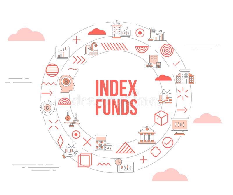 Index Funds Concept with Icon Set Template Banner and Circle Round ...