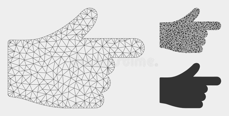 Index Hand Vector Mesh Wire Frame Model and Triangle Mosaic Icon Stock ...