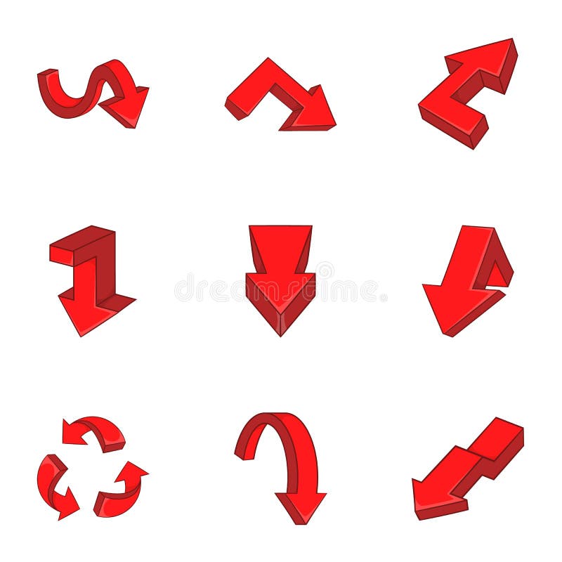 Index Icons Set, Cartoon Style Stock Vector - Illustration of direction ...