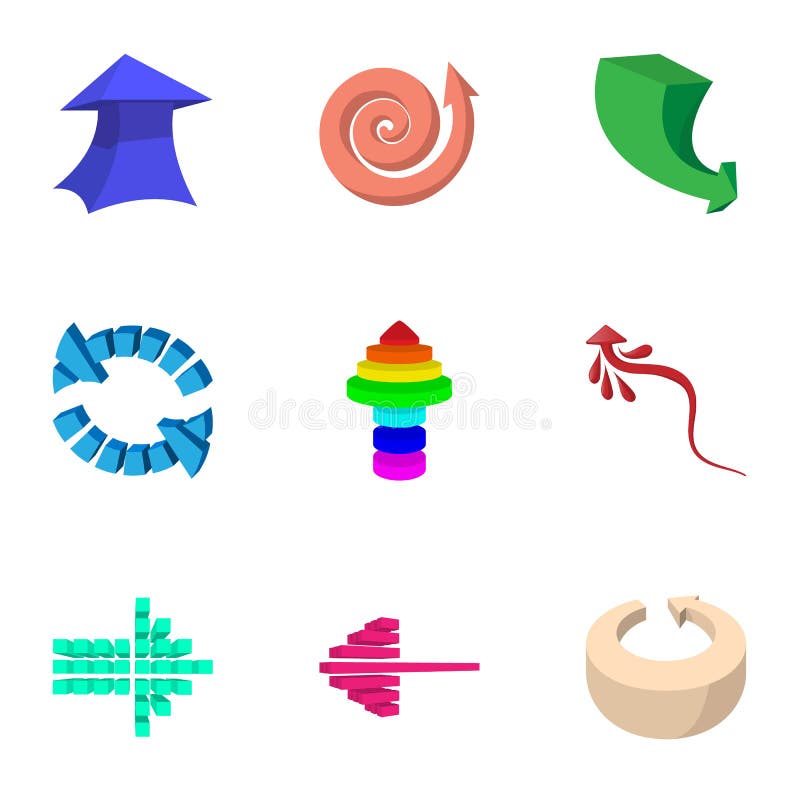 Index Icons Set, Cartoon Style Stock Vector - Illustration of design ...