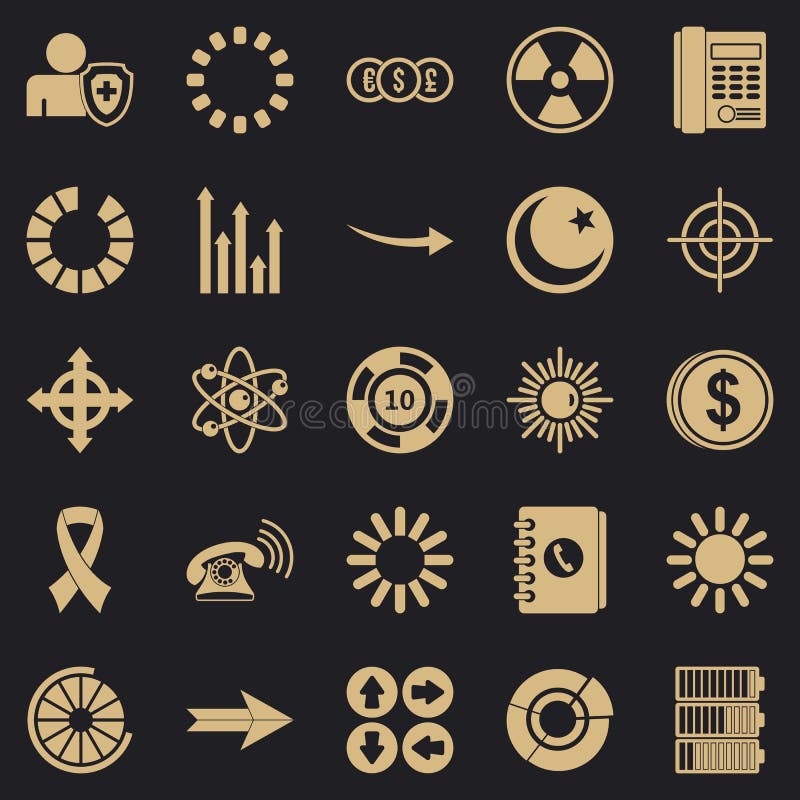 Index Icons Set, Simple Style Stock Vector - Illustration of arrow ...