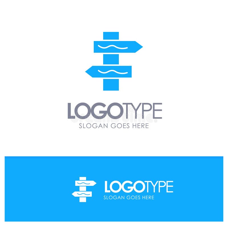 Index, Navigation, Road Blue Solid Logo with Place for Tagline Stock ...