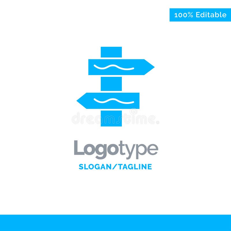 Index, Navigation, Road Blue Solid Logo Template. Place for Tagline ...