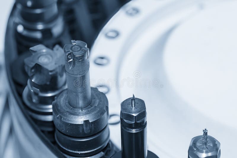The Indexable Tool in the Tool Magazine of Machining Center Stock Photo ...