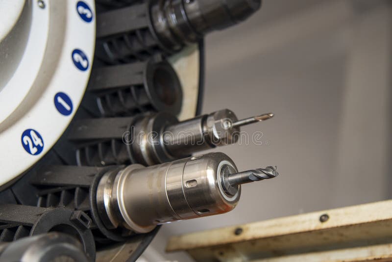 The Indexable Tool in the Tooling Magazine of Machining Center Stock ...