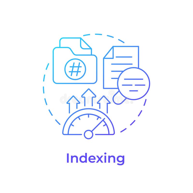 Indexing Blue Gradient Concept Icon Stock Vector - Illustration of ...