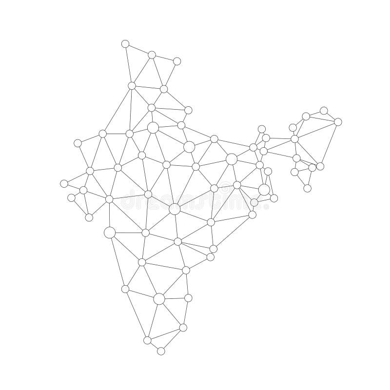 India Abstract Communications Geometric Map Stock Vector - Illustration ...