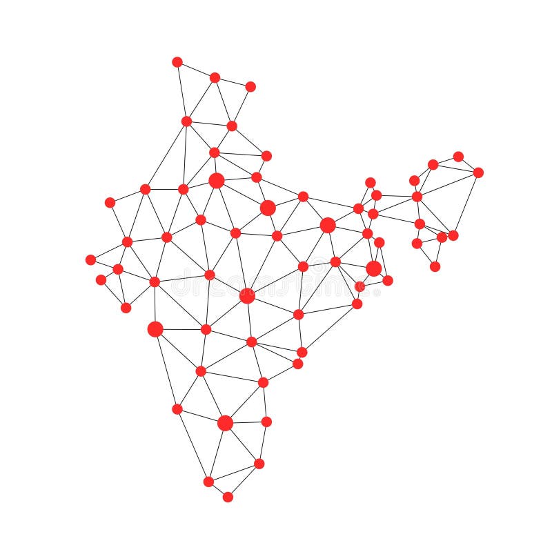 India Abstract Mesh Geometric Map Stock Vector - Illustration of ...