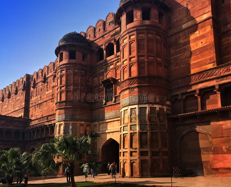 India. Agra. Red fort editorial photo. Image of entrance - 41236436