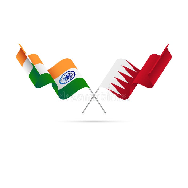 India and Bahrain Flags. Vector Illustration. Stock Vector ...