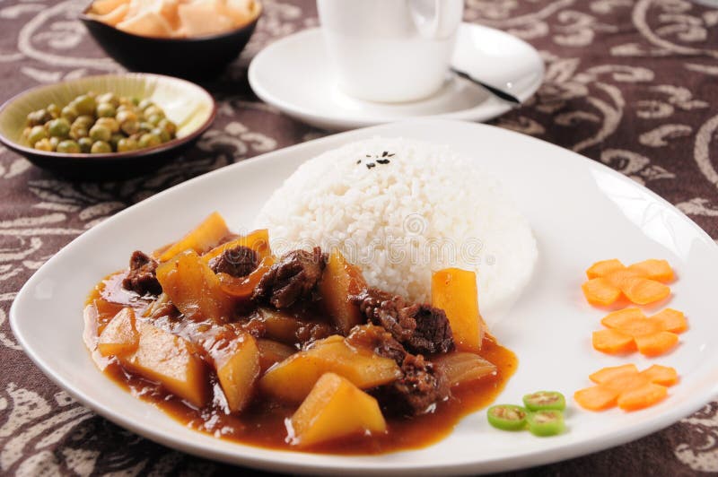 India beef curry and rice stock photo. Image of cuisine - 67344704