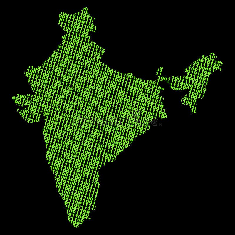 India binary map stock vector. Illustration of silhouette - 11237819