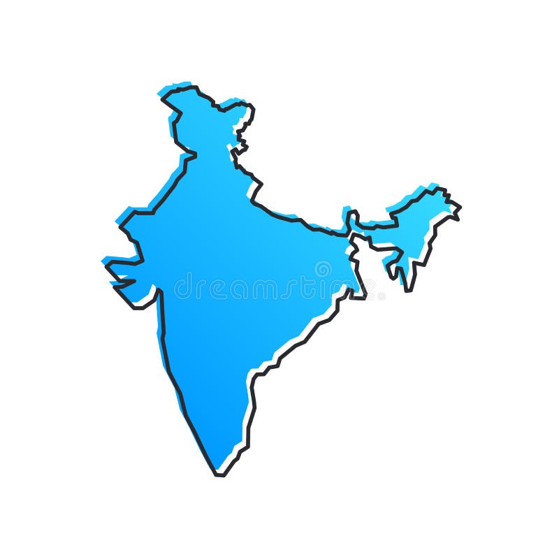 India Blue Low Poly Map with Capital New Delhi Stock Vector ...