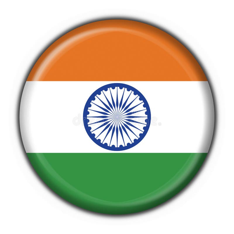India Button Flag Round Shape Stock Illustration - Illustration of ...
