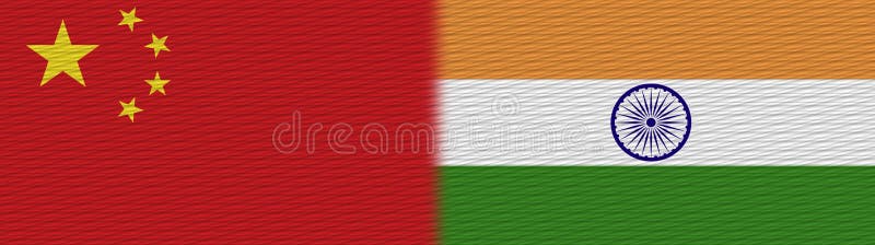 India and China Chinese Fabric Texture Flag Stock Illustration ...