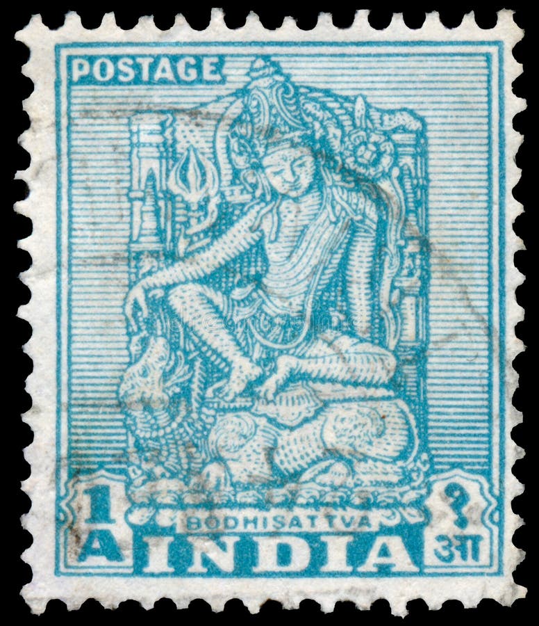 Stamp Printed in India Shows Bodhisattva Editorial Photo - Image of ...