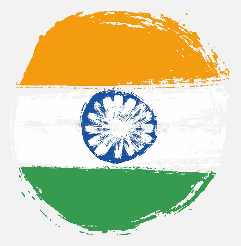 Map of India in the Circle. Stock Illustration - Illustration of flag ...