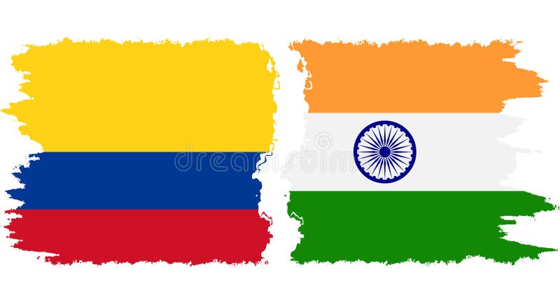 India and Colombia Grunge Flags Connection Vector Stock Vector ...