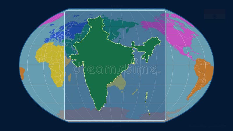 India - Continents. Kavrayskiy, Centered Stock Illustration ...