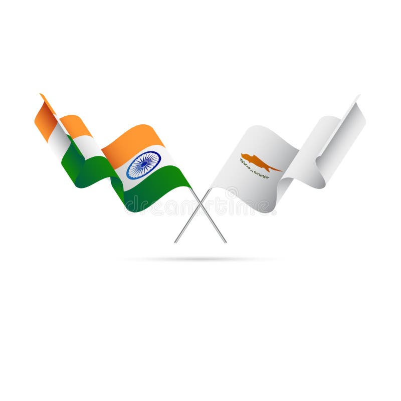 India and Cyprus Flags. Vector Illustration. Stock Illustration ...