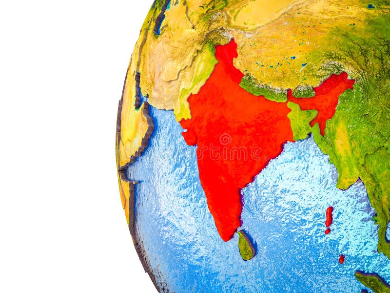India on 3D Earth stock image. Image of country, countries - 128800021