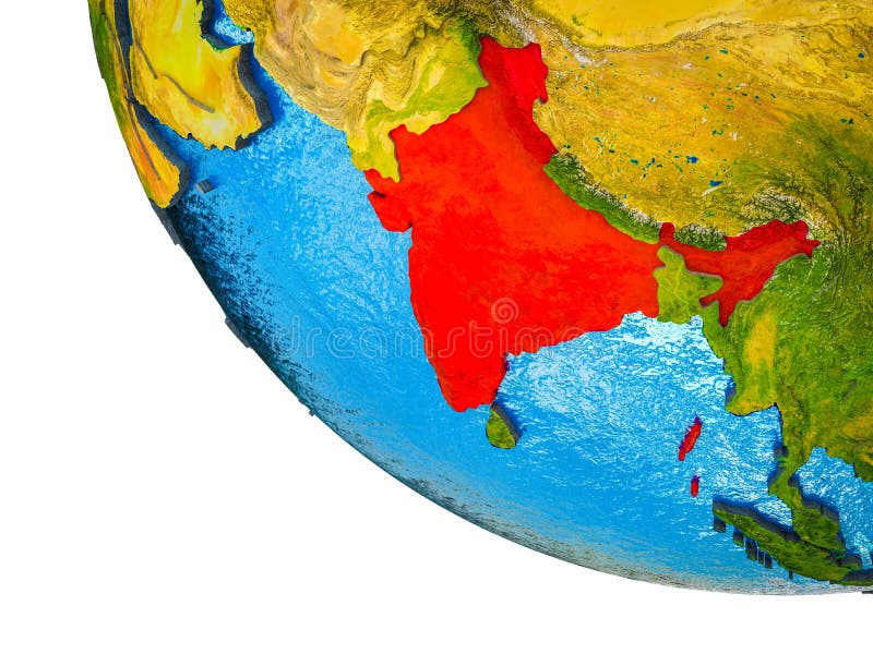India on 3D Earth stock illustration. Illustration of earth - 130617093
