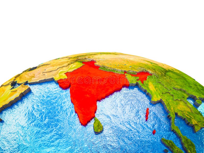 India on 3D Earth stock illustration. Illustration of globe - 131062578