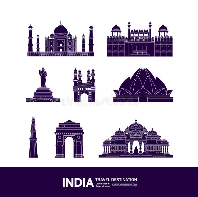 India Travel Destination Vector Illustration. Editorial Stock Photo ...